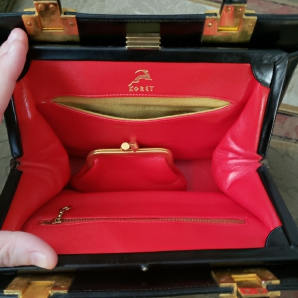 Koret | Bags | Vintage Black Koret Calfskin Leather Clasp Purse | Poshmark